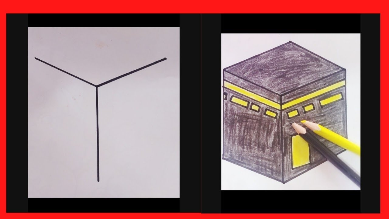 How to Draw easy Kaaba Drawing || Kaaba Drawing Tutorial || Easy Kaaba ...