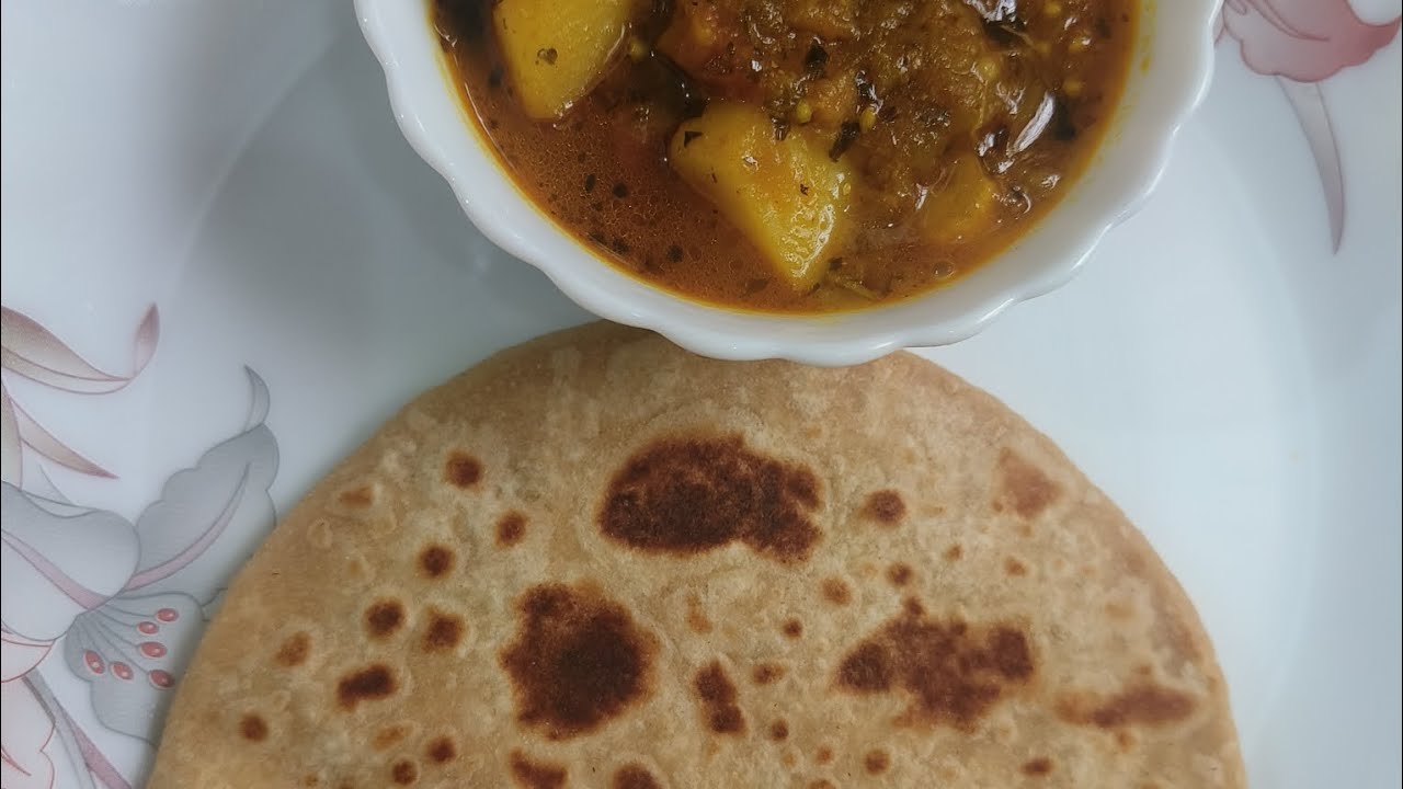 Tasty lunch recipe...Bihar style sattu paratha and aloo baigan sabzi ...