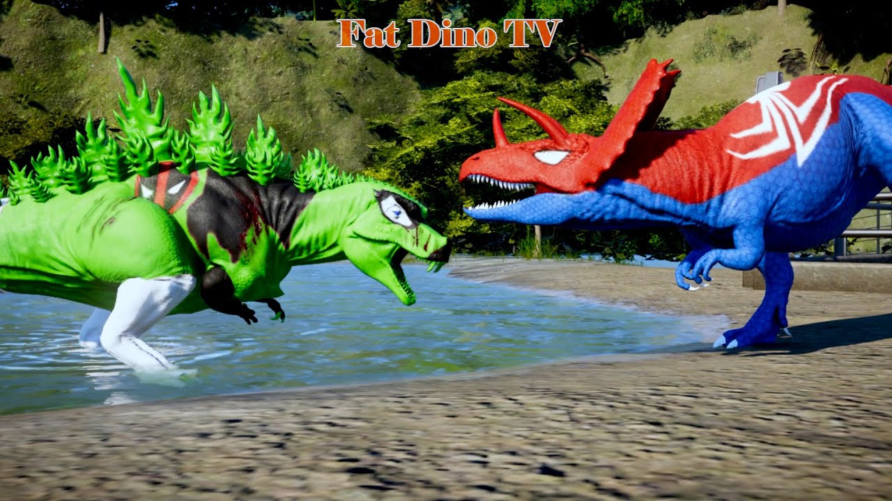 Dino Showdown: Green DeadPool Godzilla vs Spiderman T-Rex! | Epic ...