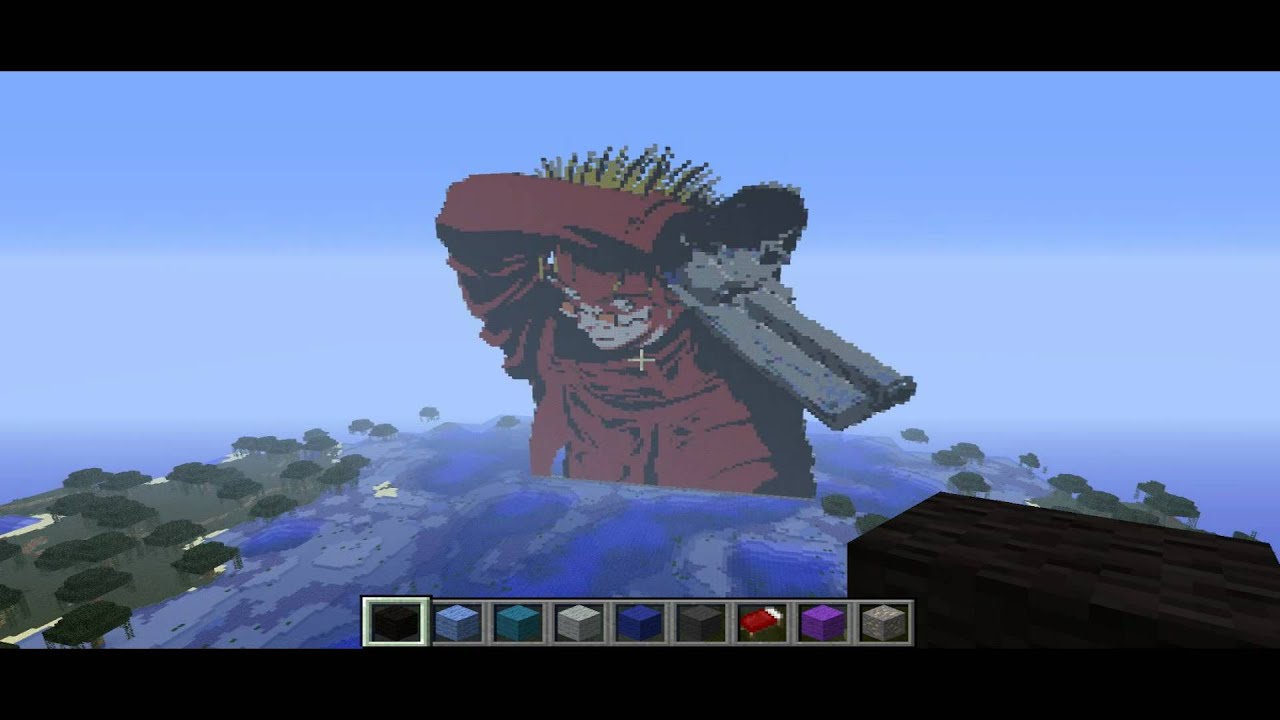 Minecraft : Vash the Stampede pixel art - YouTube