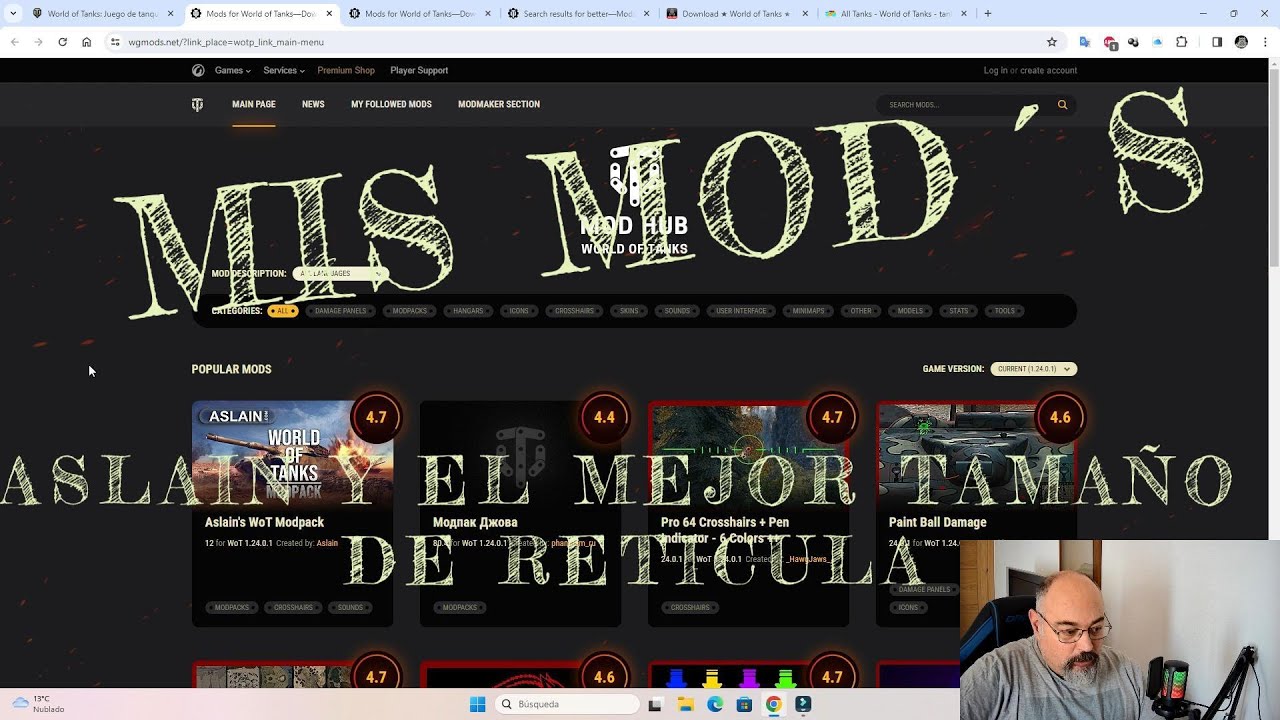 MOD´S, ASLAIN, EL MEJOR TAMAÑO DE RETICULA- WORLD OF TANKS - YouTube
