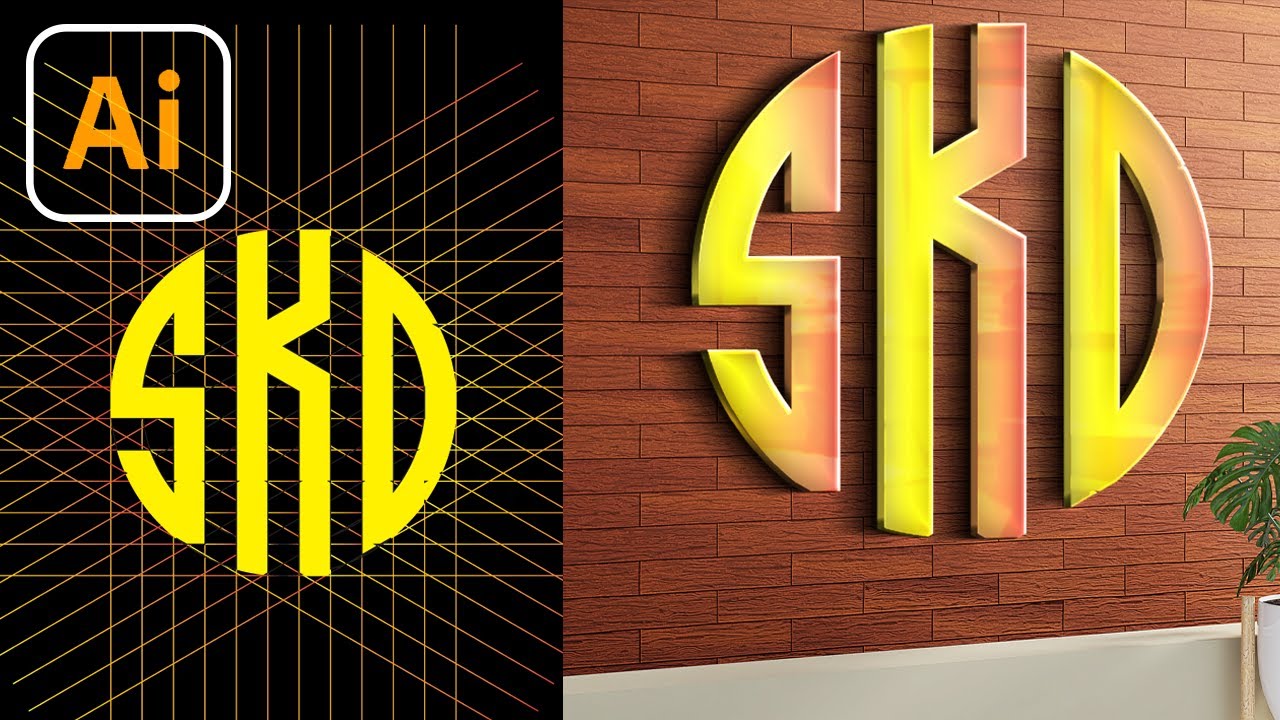 Design SKD Logo on a Circle | Grid Masterclass | Adobe Illustrator ...