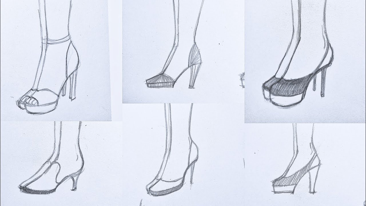 How to draw HIGH HEELS shoes. - YouTube