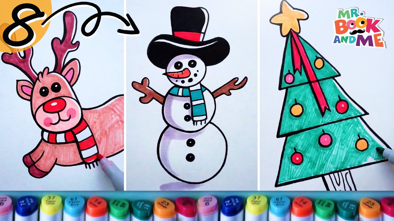⛄🎄 How To Draw From Numbers | Christmas and Winter Drawing Ideas # ...