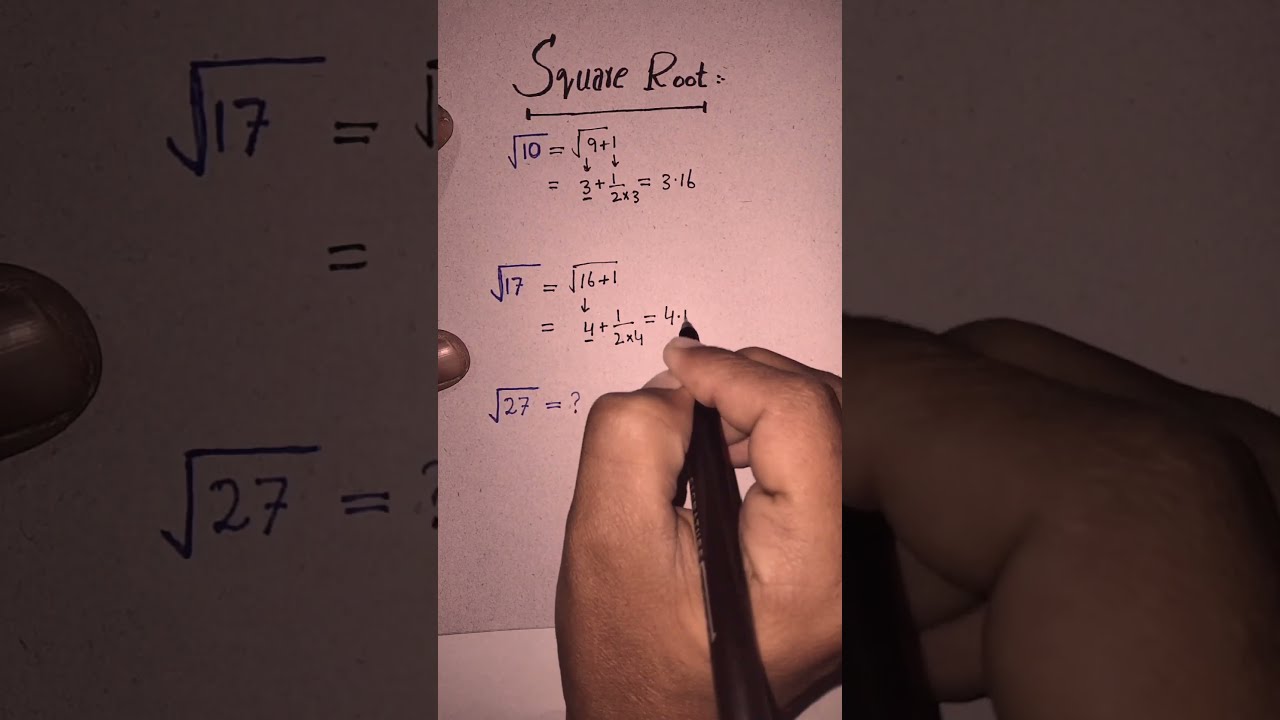 Square Root In A Second squareroot trick YouTube Square Root In A Second squareroot trick YouTube