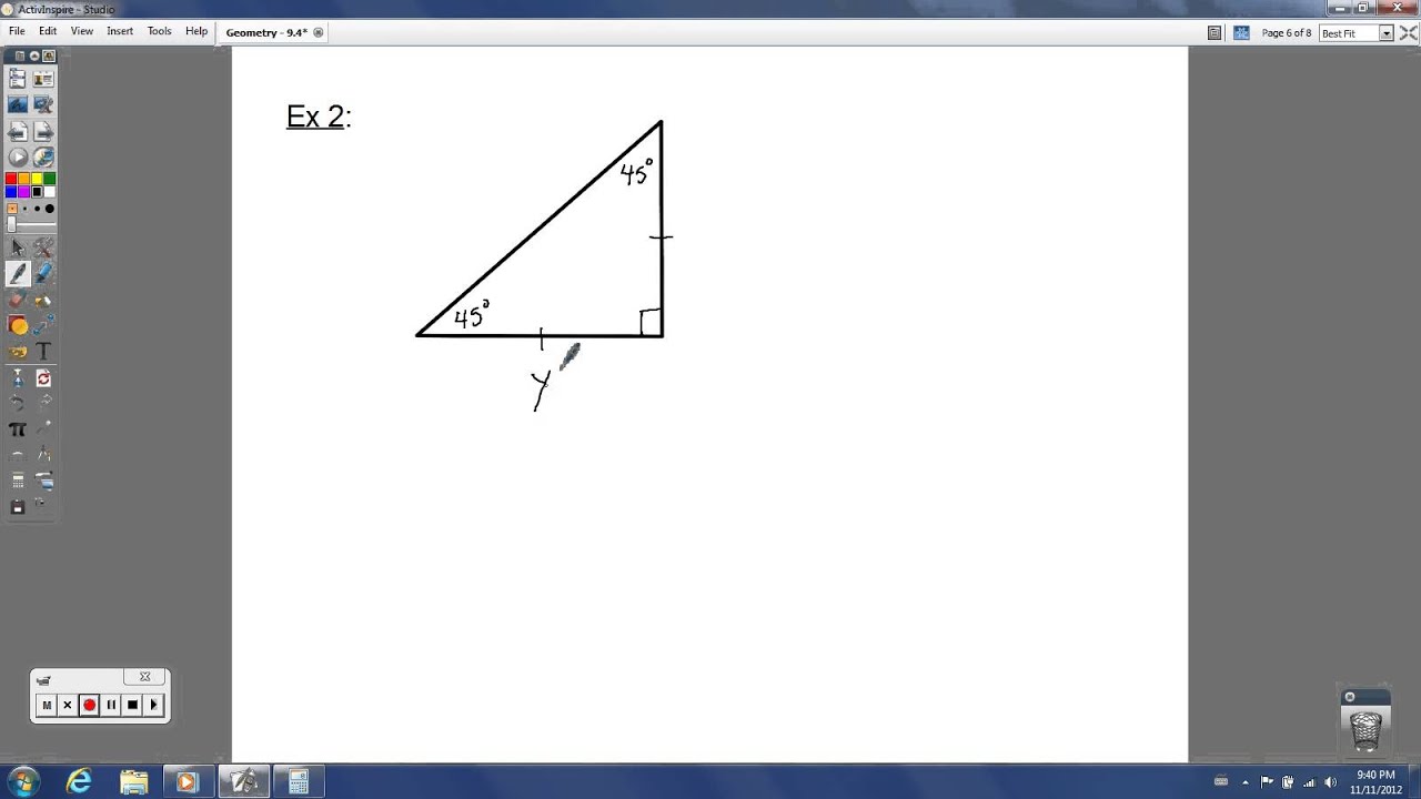 Geometry - 9.4 - Special Right Triangles - YouTube