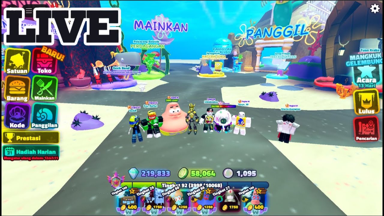 LIVE SPONGEBOB TOWER DEFEND/KRABBY KREW!! BIG UPDATE , 2 NEW UNIT , NEW ...