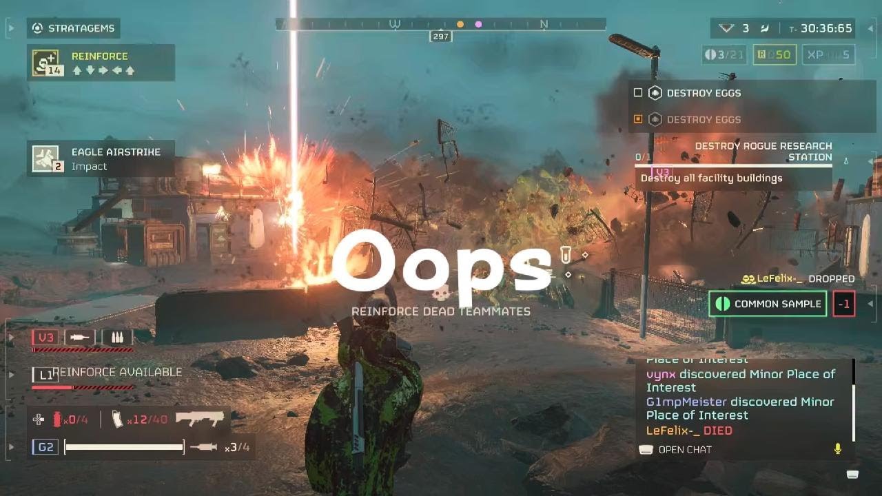 HELLDIVERS 2 accidental airstrike - YouTube