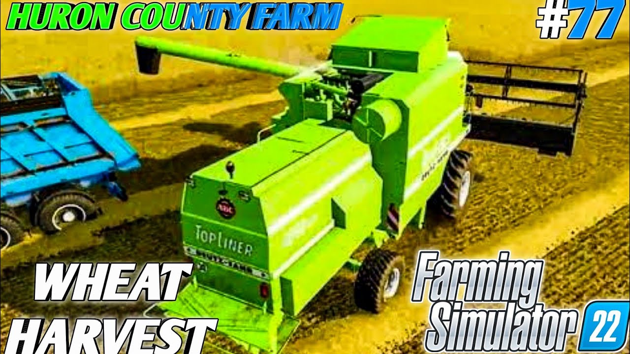 FS22 3 Combine Big Field Wheat Harvesting | Huron County Farm | Ep#77 ...