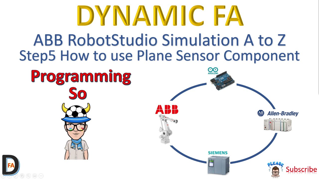 ABB RobotStudio Simulation A to Z Step5. How to use Plane Sensor to Dequeue parts. # ...