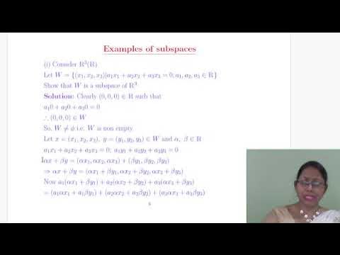 Linear Algebra-II (Subspaces) - YouTube