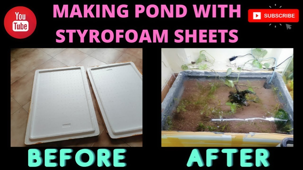 Making pond with Styrofoam Sheets|Styrofoam box pond| #styrofoampond # ...