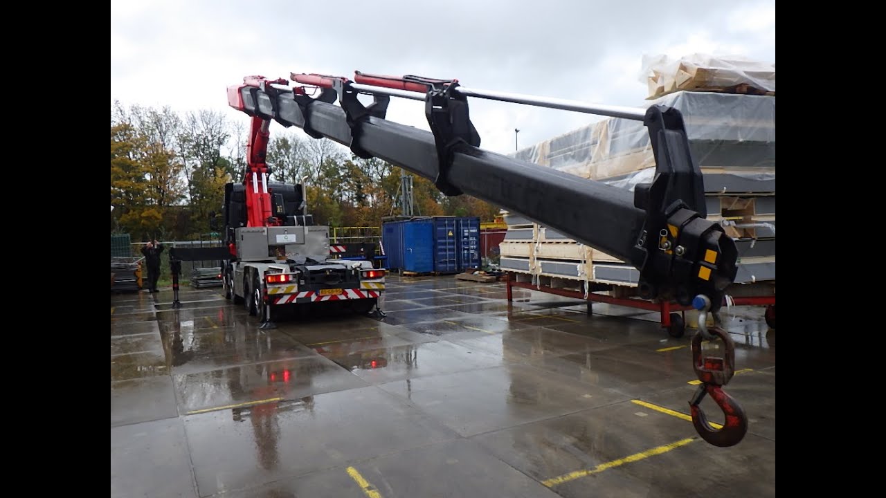 Fassi F1100 crane with Scania R500 - YouTube