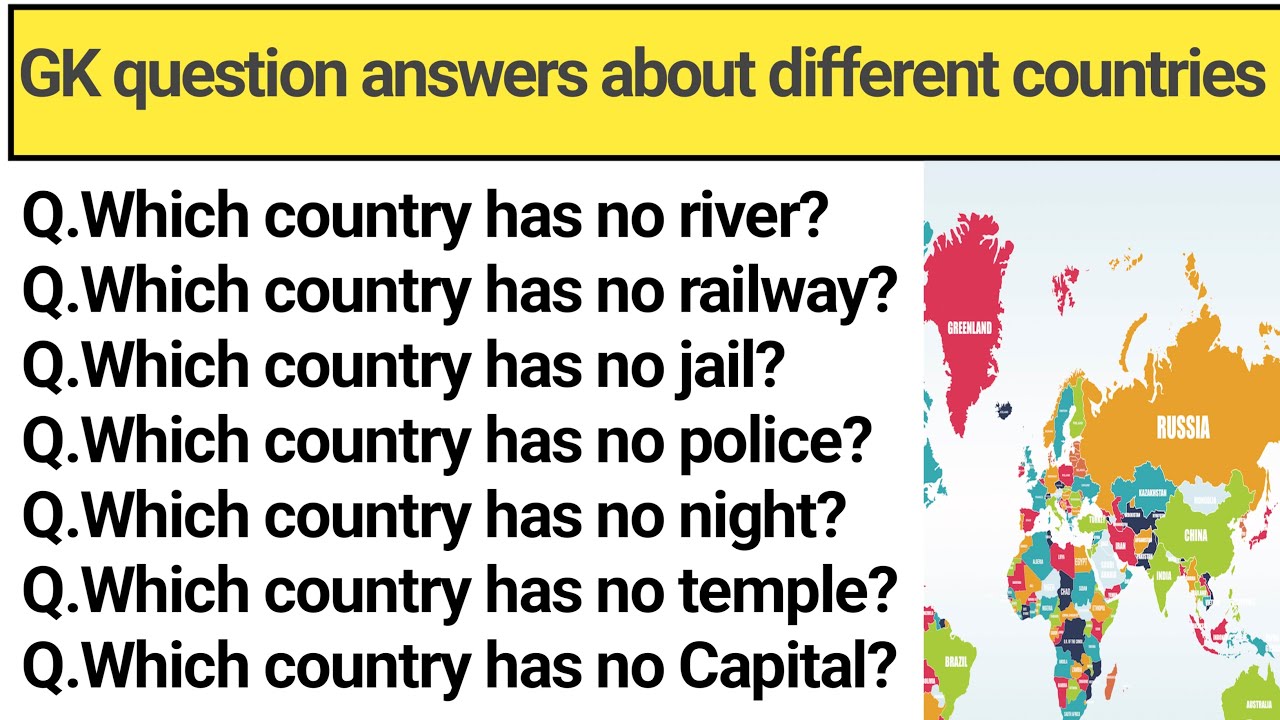 gk interesting question answers about different countries - YouTube
