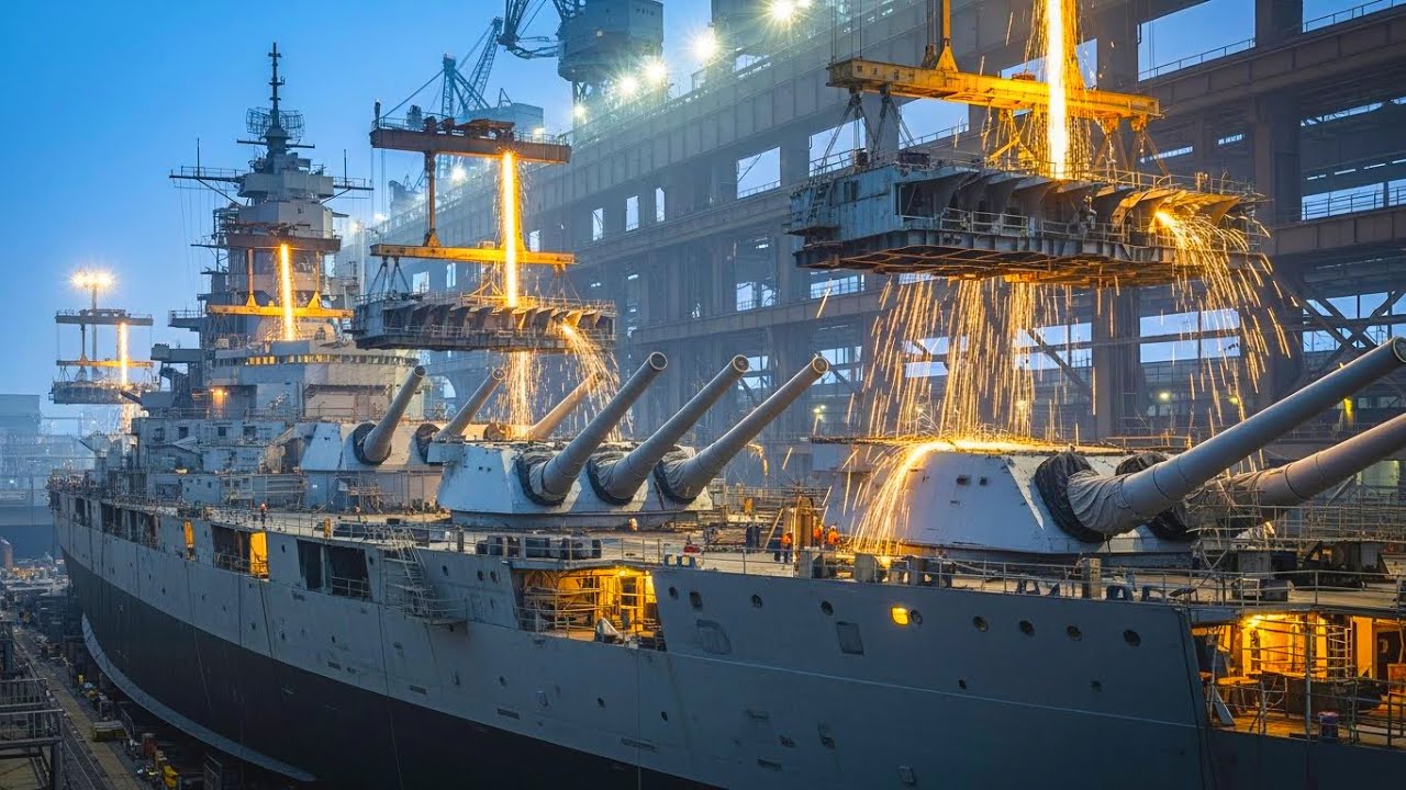 Inside the 58,000-Ton Battleship Shipyard – From RAW Steel Plates to ...