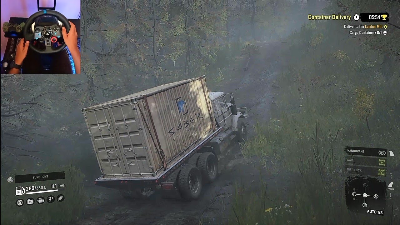 SnowRunner PS4 - Container delivery through the forest | Logitech G29 ...