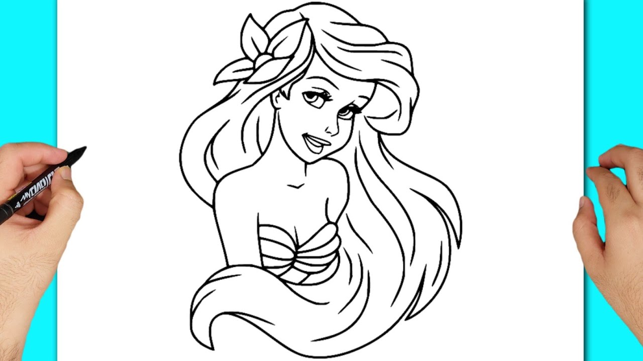 How to draw ariel | Drawing ariel very cute | how to draw ariel the ...