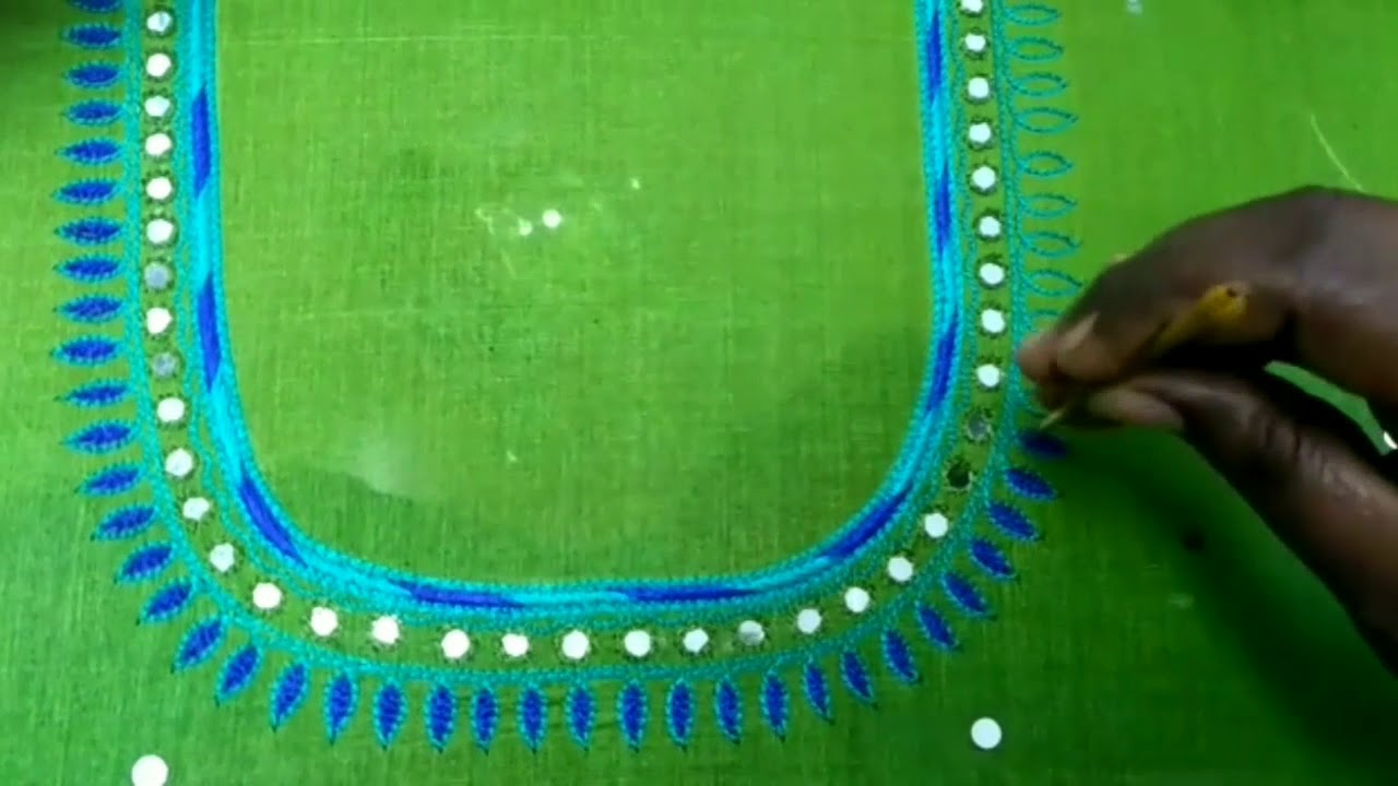 Aari Embroidery/ mirror work / Aari work simple mirror work for ...