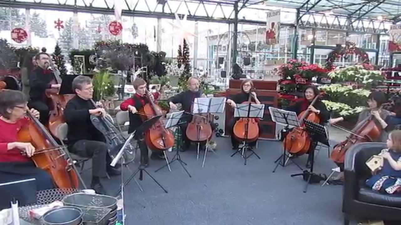 Seattle Philharmonic Orchestra Cello Choir plays "White Christmas ...