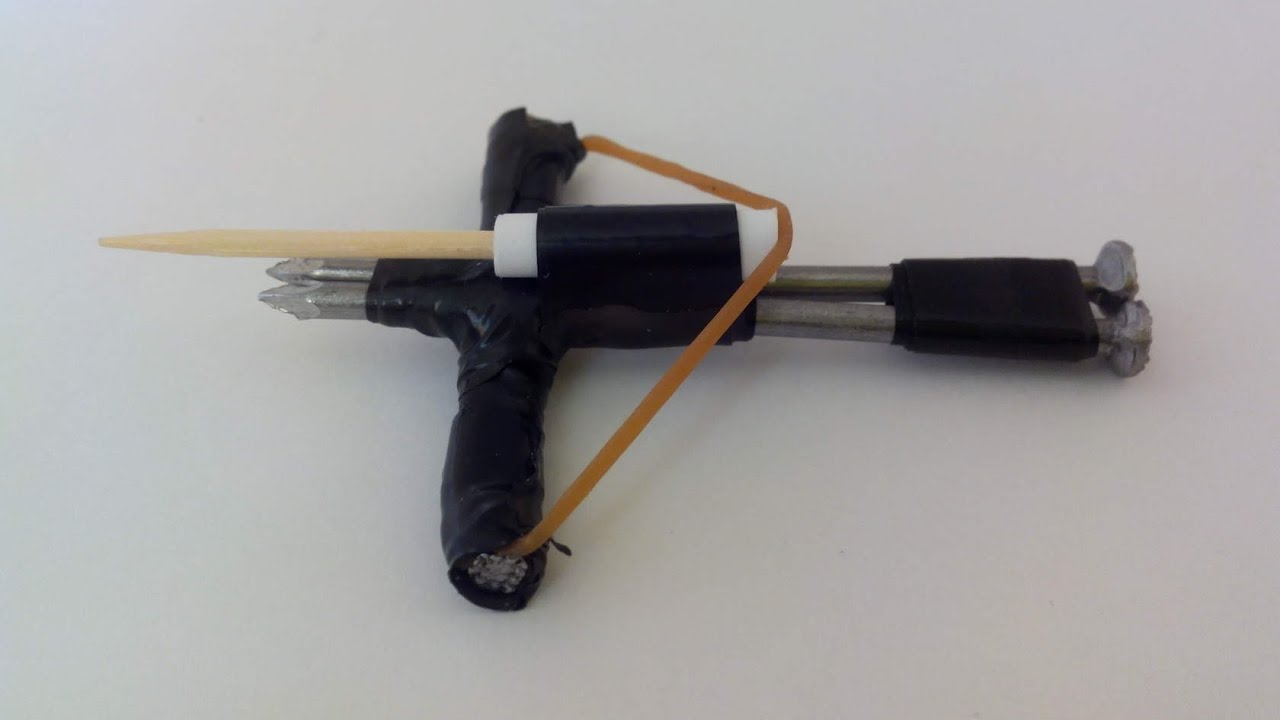 How to make homemade mini crossbow out of nails. cool crossbows. mini ...
