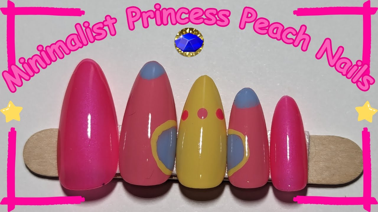 Minimalist Pink Princess Peach Nails | Cute Simple Pink Princess Peach ...