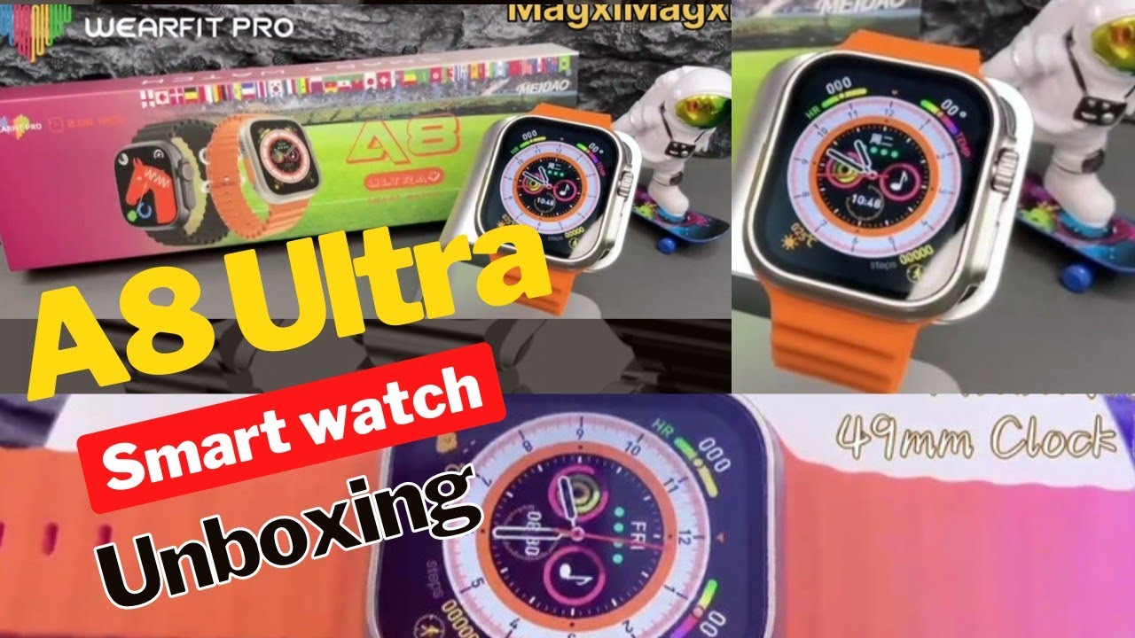 🇨🇳Model: A8 Ultra | Smart Watch | 49MM | Wireless Charging| Unboxing ...
