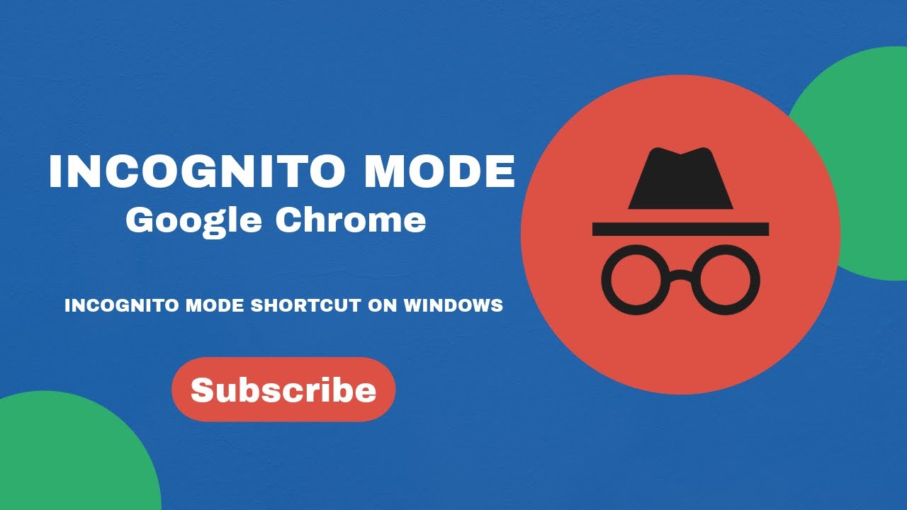 How to Create an Incognito Mode Shortcut on Windows 10 /11 - YouTube