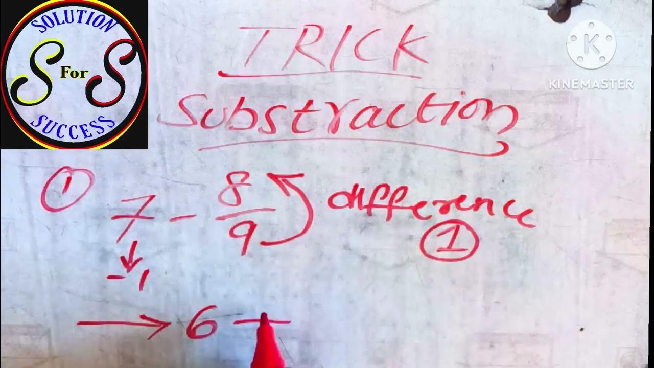 substraction tricks/easy maths/#viralmaths/#solutionsforsuccess1 - YouTube