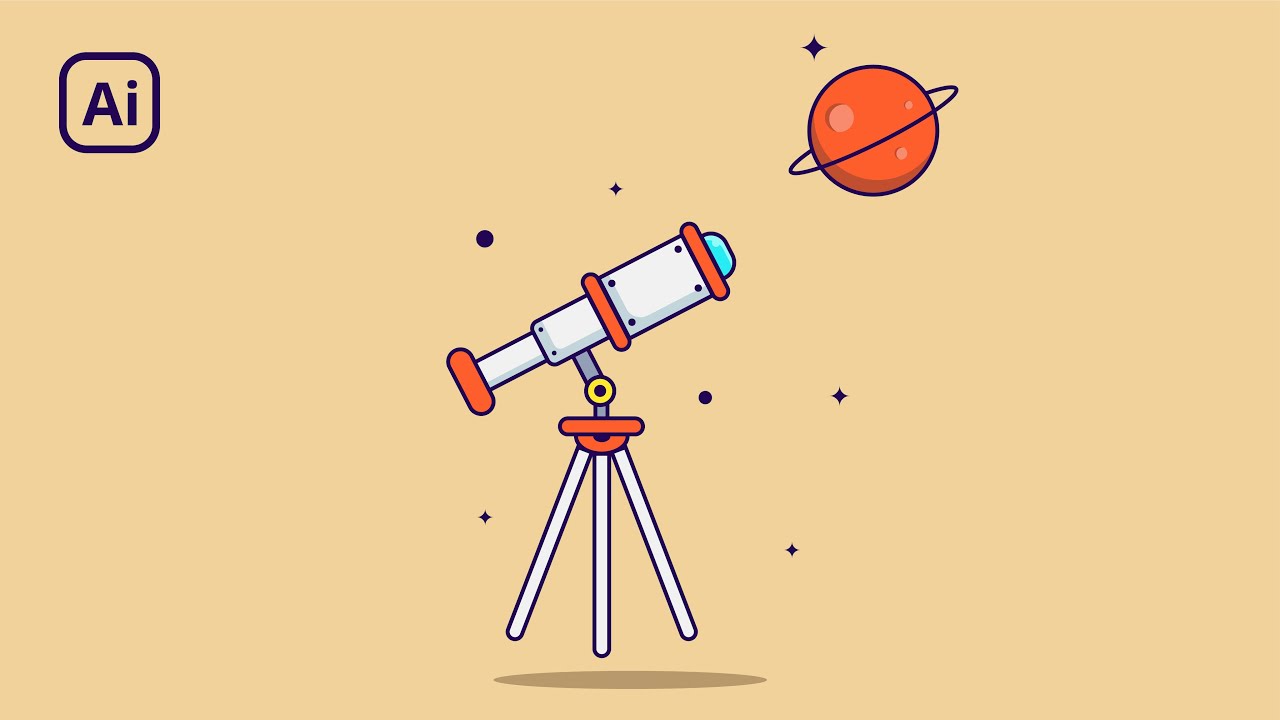 Adobe illustrator Tutorial--How to Draw a Telescope(step by step) - YouTube