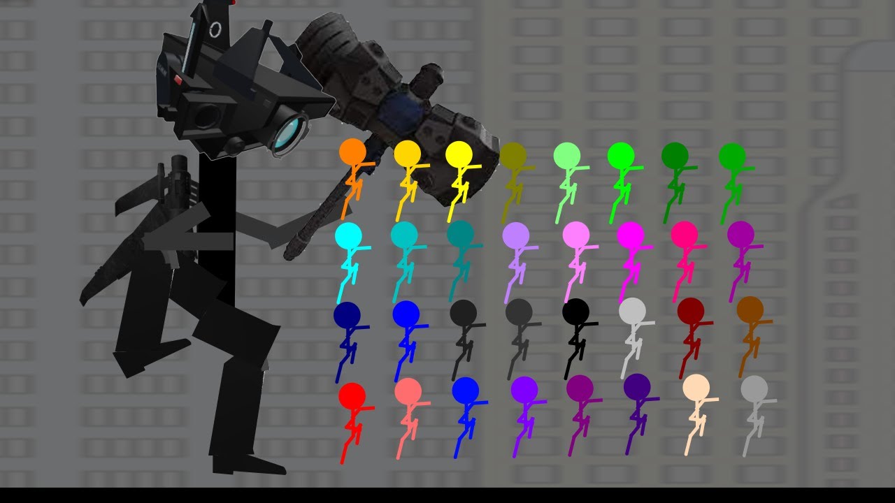 TITAN CAMERAMAN - Escape Game - Survival Color Stickman Race in Algodoo ...