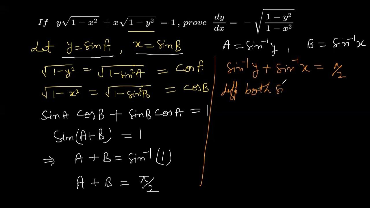 find-dy-dx-given-that-y-sq-root-1-x-2-x-sq-root-1-y-2-youtube