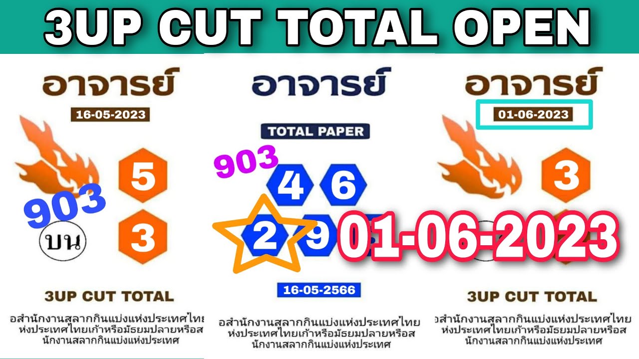 3UP CUT TOTAL OPEN🔥01-06-2023🔥3UP HIT TOTAL OPEN 🔥 3UP PAIR TOTAL OPEN ...
