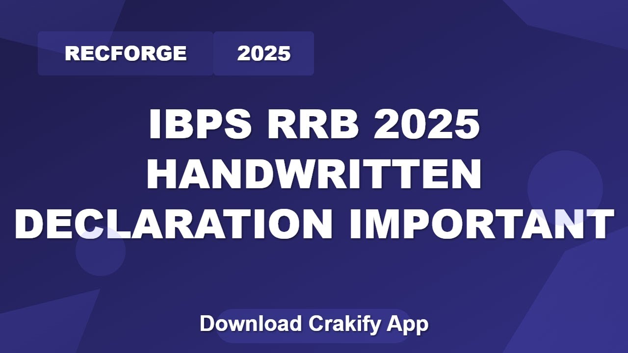IBPS RRB 2025 Application Tips | Handwritten Declaration Must Know ...