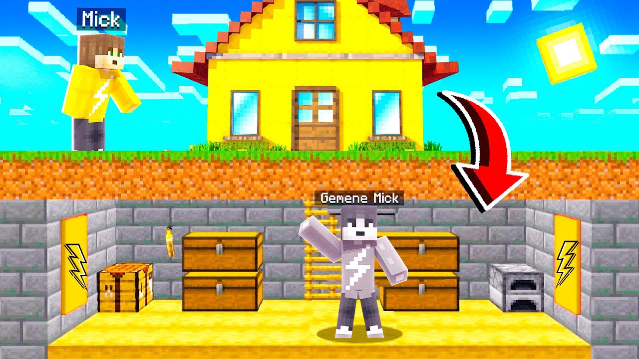 GEMENE MICK BOUWT EEN GEHEIME BUNKER In Minecraft (Survival) - YouTube