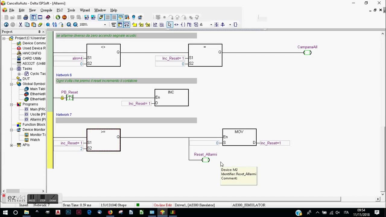 Programmazione PLC - Ladder Inc&Compare - YouTube