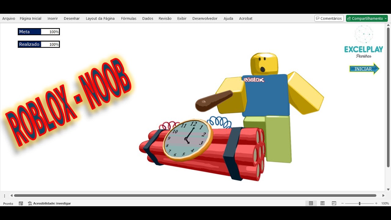 GRÁFICO C/ IMAGEM DO ROBLOX NOOB NO EXCEL - PASSO A PASSO - YouTube