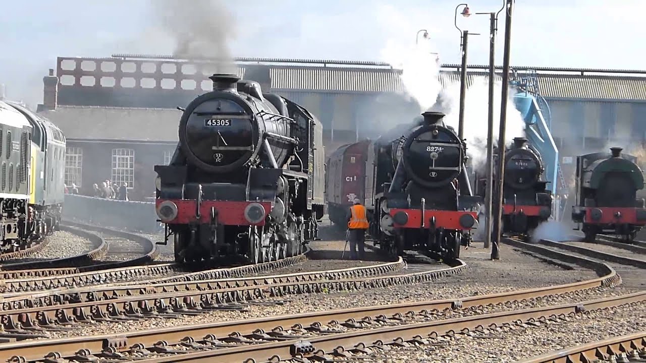 Barrow Hill. LMS shed. Open Day 2015 - YouTube
