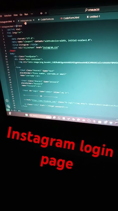 Instagram Login page HTML and css. - YouTube
