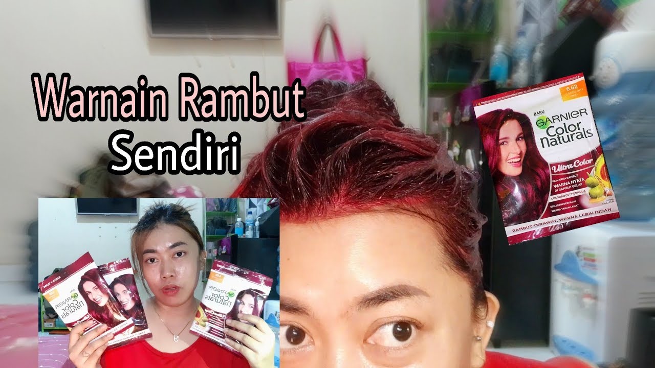 Cat Rambut Garnier Cranberry Red - YouTube