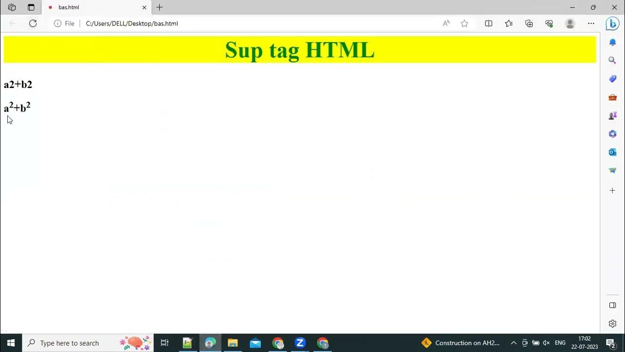 How to use sup tag in HTML - YouTube
