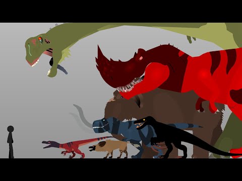 Dinosaurs and mammals VS Human (Genndy Tartakovsky's Primal Sticknodes animation)