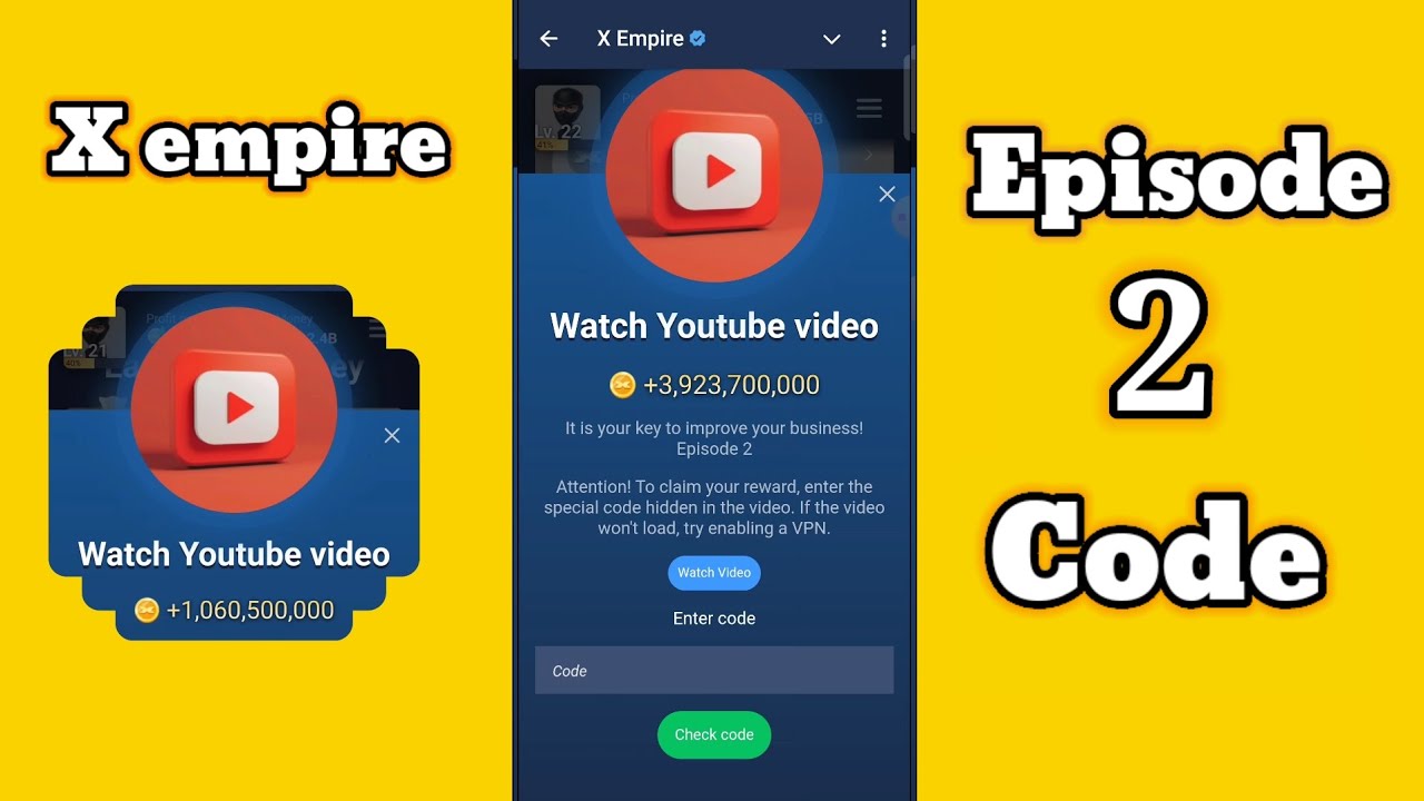 musk empire watch youtube video code episode 2 / x empire episode 2 youtube video code / airdrop ...