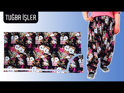 Çok Kolay Büyük Beden Şalvar Kesimi ve Dikimi (Çok Sayıda Dikiş İpucu) | Tuğba İşler