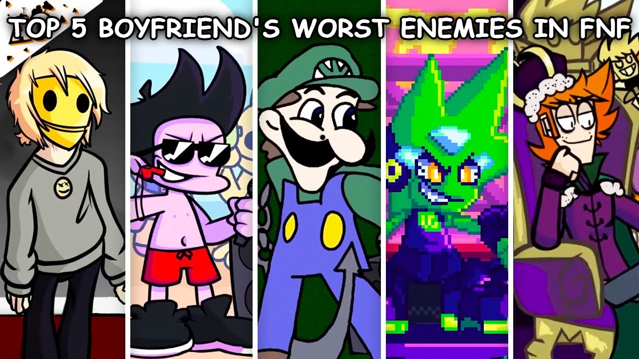 Top 5 Boyfriend's Worst Enemies in Friday Night Funkin' - YouTube