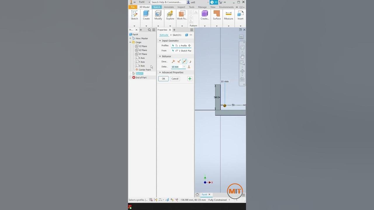 How To use RIB Command in Autodesk Inventor #autodeskinventortutorial #autodesk # ...