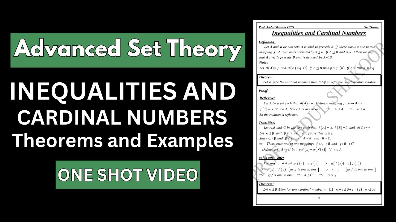 Inequalities and Cardinal Numbers - Related Theorems and Examples in ...