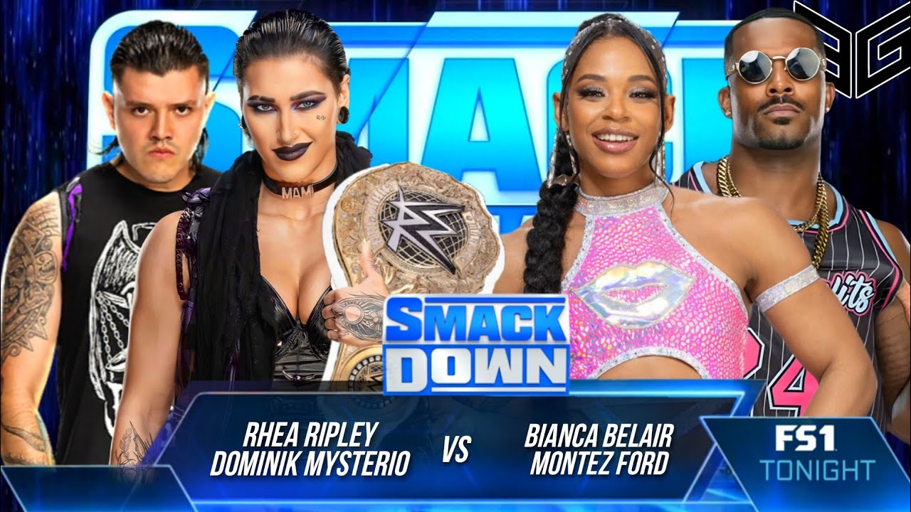 Rhea Ripley & Dominik Mysterio Vs Bianca Belair & Montez Ford - Mixed ...
