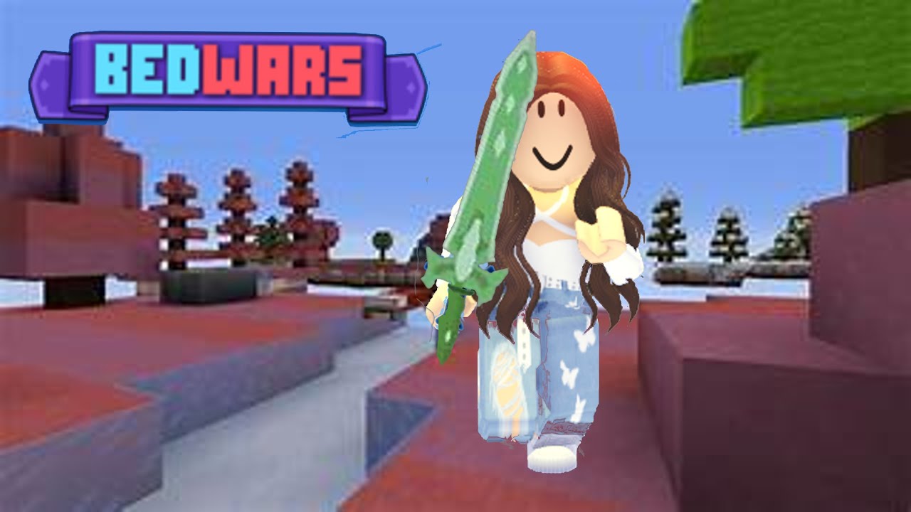 Playing Bedwars Emerald Sword Youtube