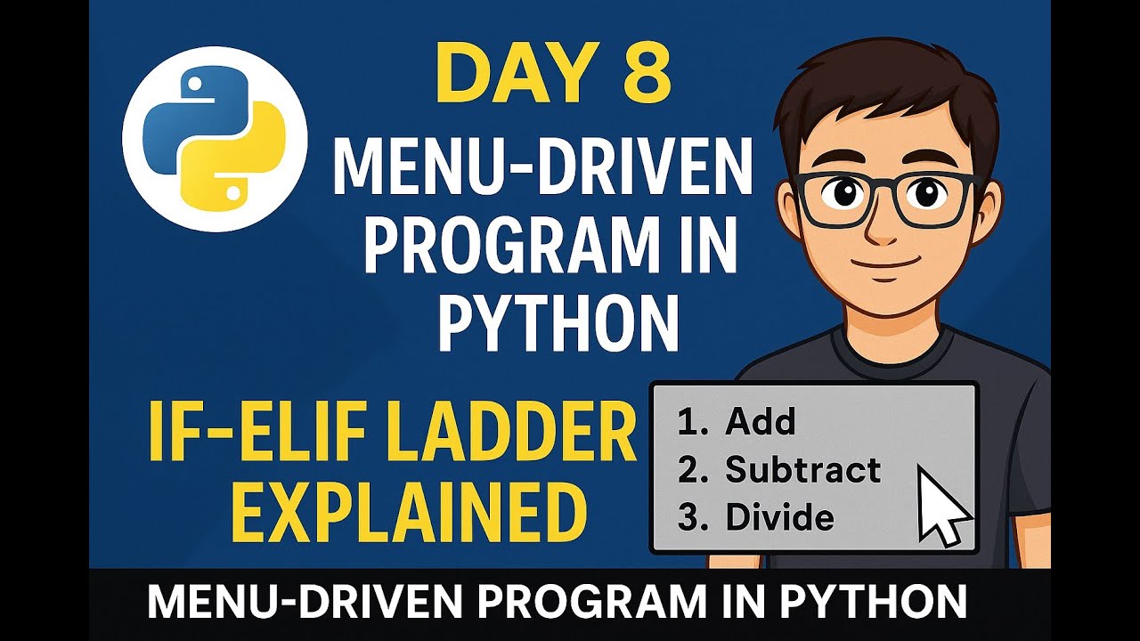 Menu-Driven Program in Python | If-Elif Ladder Explained | day8 #perlbabu - YouTube