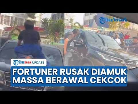 Viral Video Fortuner Diamuk Massa: Warga Naik Kap Pecahkan Kaca, Sopir Tak Terima Ditegur Pemotor